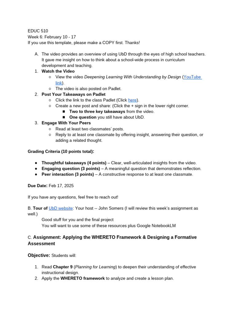 Implementing Understanding by Design | PDF | Lesson Plan | Behavior ...