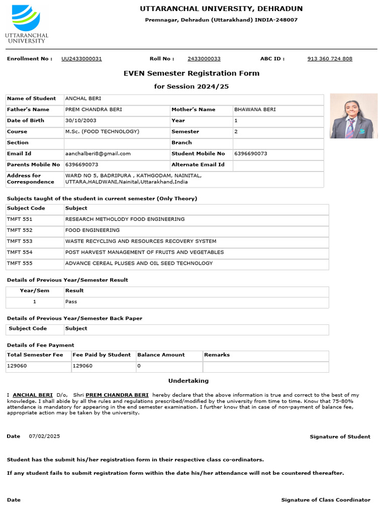 R DLC Semester Registration All Info | PDF
