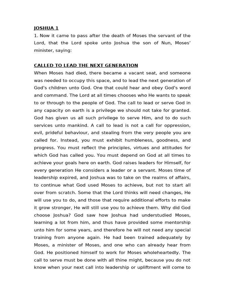 JOSHUA 1 | PDF
