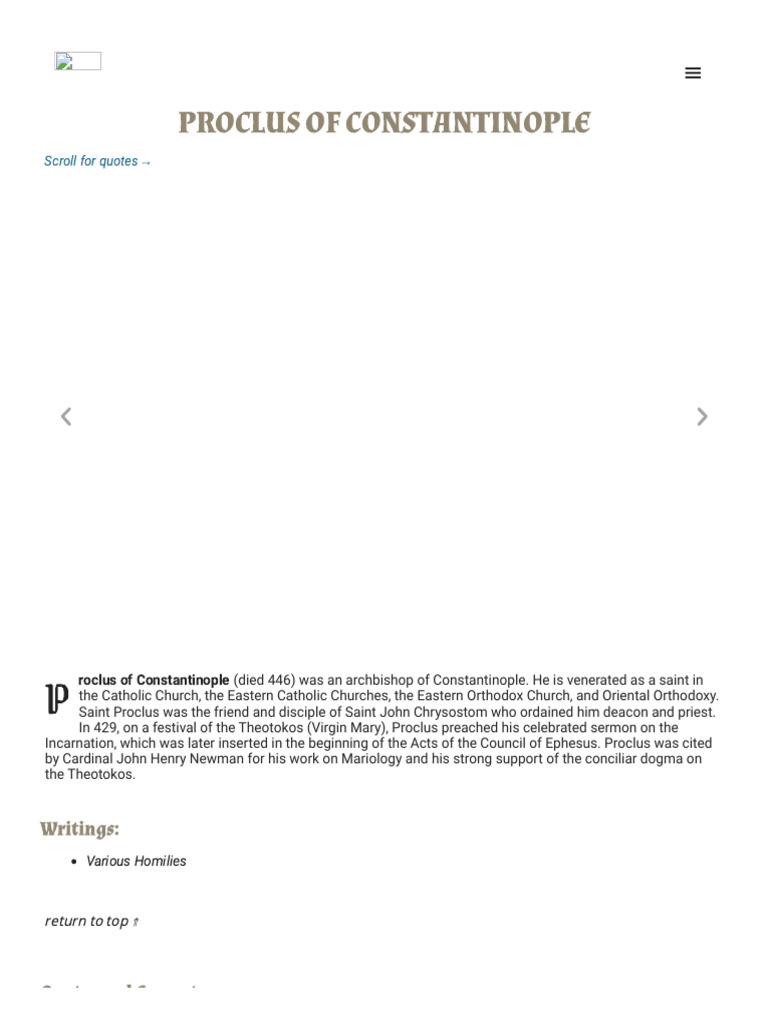 Proclus of Constantinople - The 4 Marks | PDF | Theology | Systematic ...