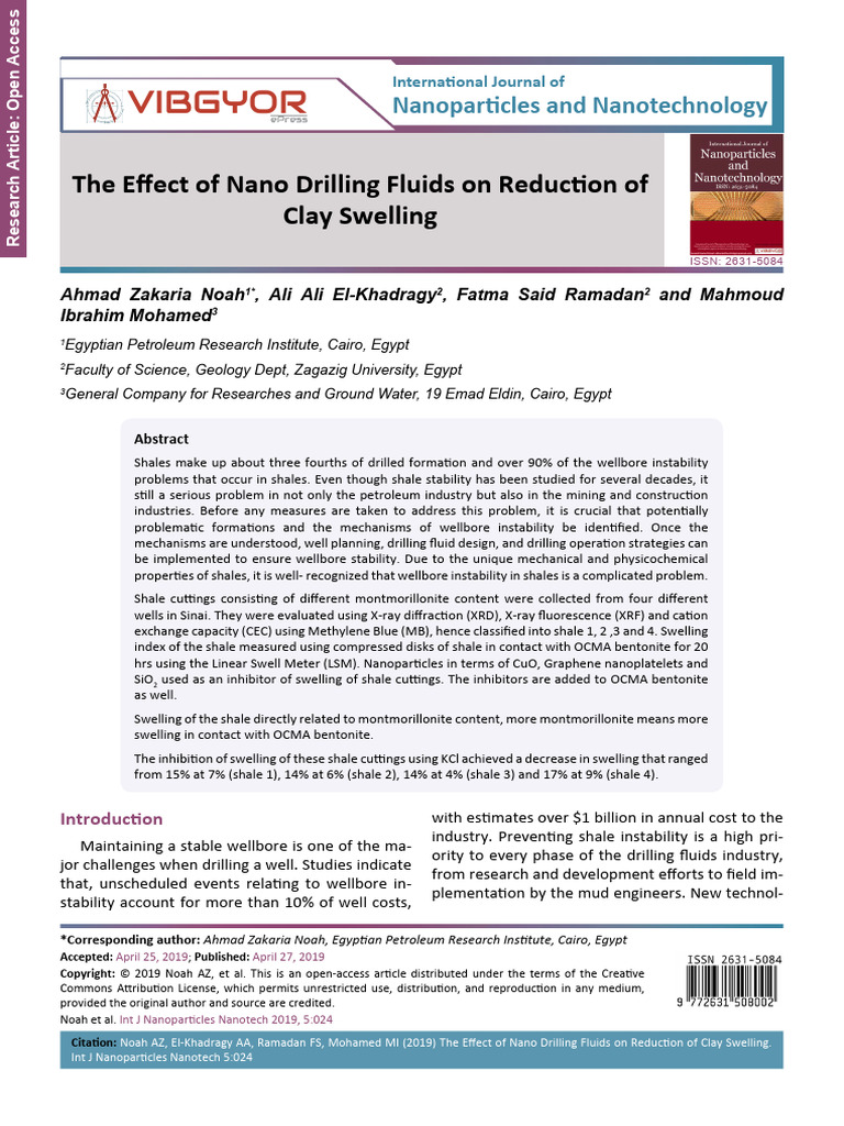 The Effect of Nano Drilling Fluids On Re | PDF | Physical Sciences ...