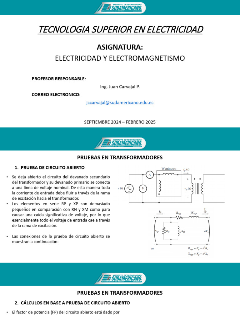 Pruebas y Cálculos en Transformadores | PDF