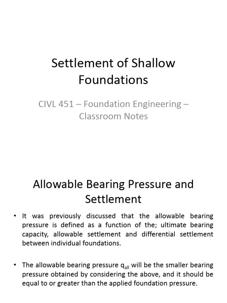 Chapter 4 - Settlement of Shallow Foundations | PDF | Classical Mechanics | Materials