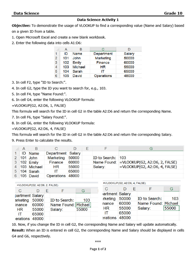 Excel VLOOKUP for Grade 10 | PDF | Microsoft Excel | Chess