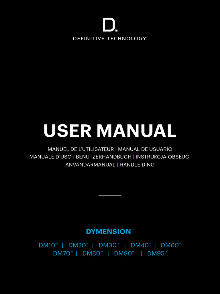 English Definitive Technology Dymension User Manual 01032023 | PDF ...