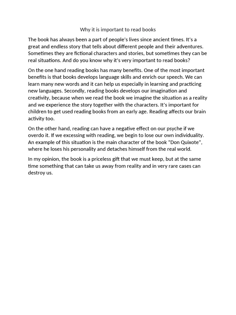 Why It Is Important To Read Books | PDF