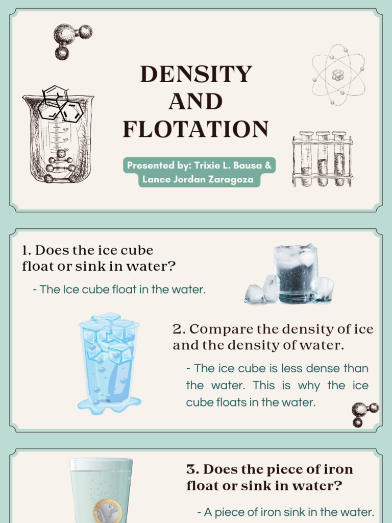 Density and Floatation - Trixie Bausa | PDF | Density | Buoyancy