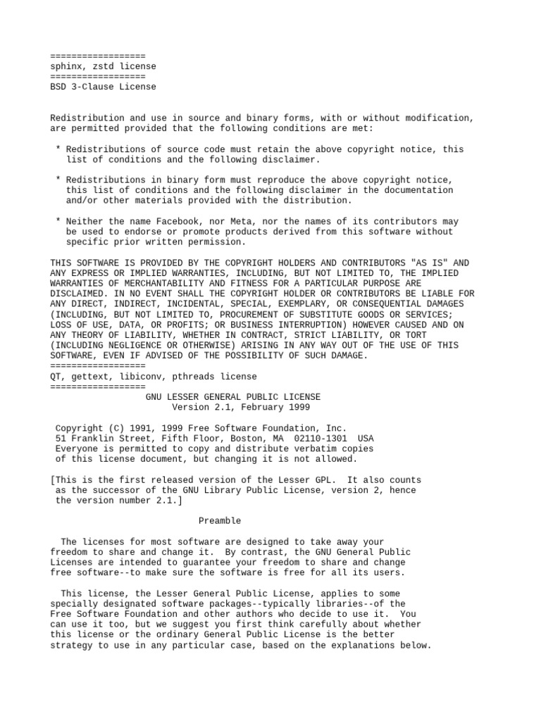 Pgadmin 3rd Party Licenses | PDF | License | Library (Computing)