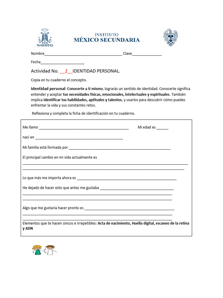 Actividad 2 IDENTIDAD PERSONAL. | PDF