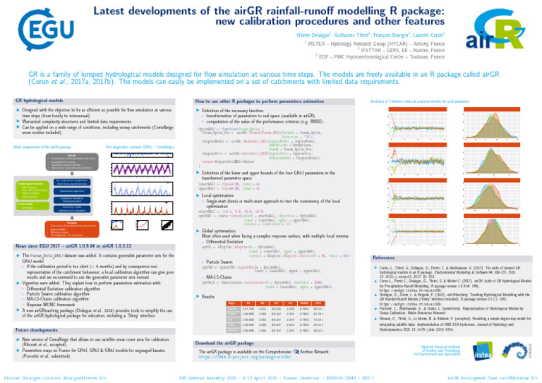 2018-04-0813 Delaigue Poster Egu Airgr | PDF | Earth Sciences | Hydrology