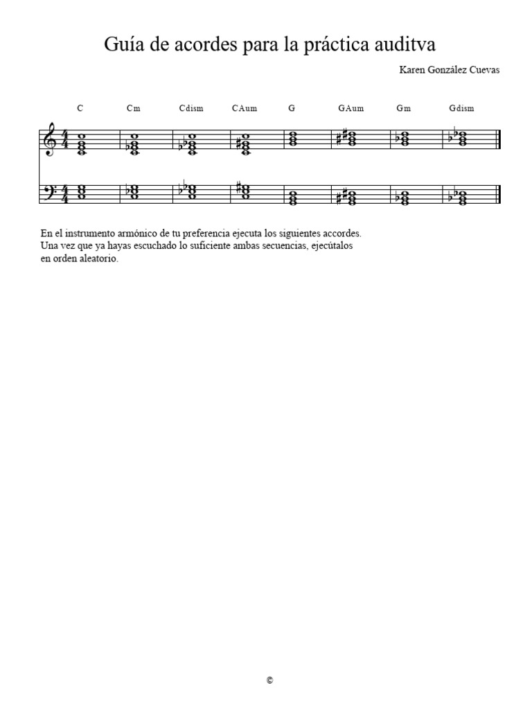 Acordes práctica auditiva | PDF