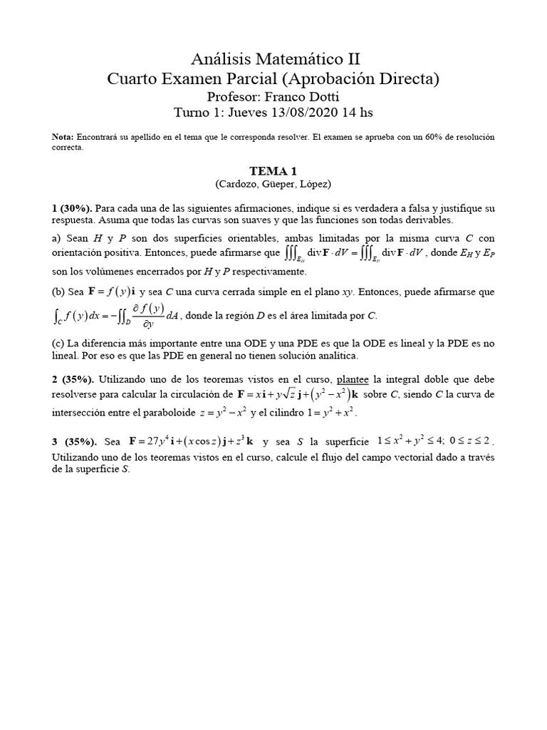 AM2 Cuarto Parcial T1 2020 1erturno Tema1 | PDF