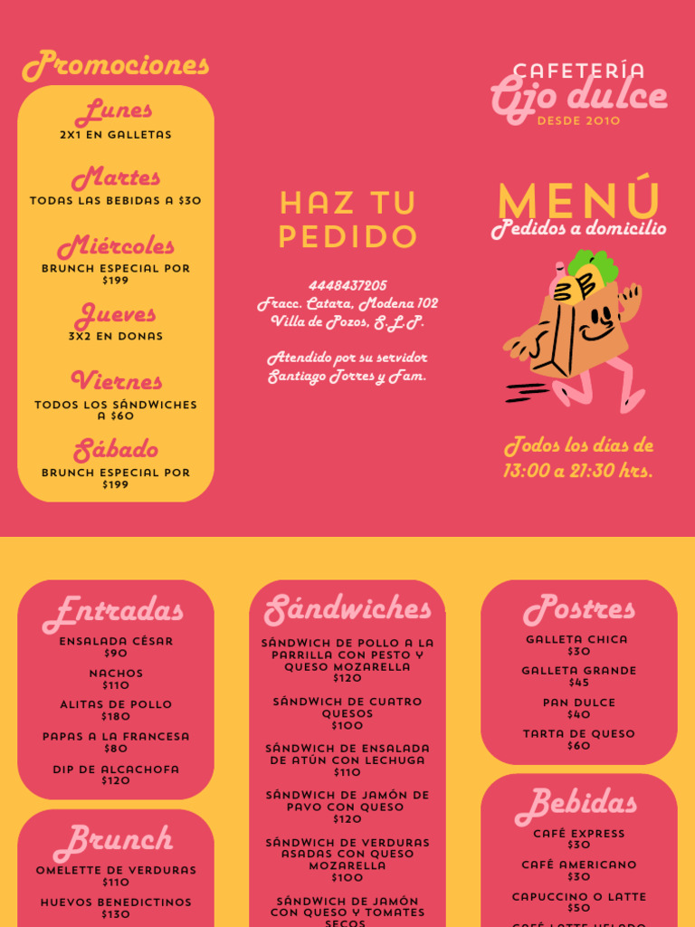 Menú de Cafetería Ojo Dulce en SLP | PDF | Alimentos | Cocina