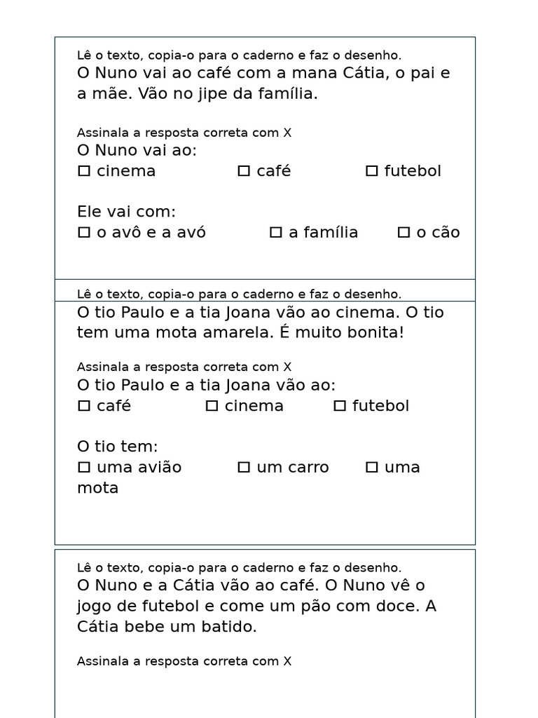 Textos Simples Com Interpretação1 | PDF