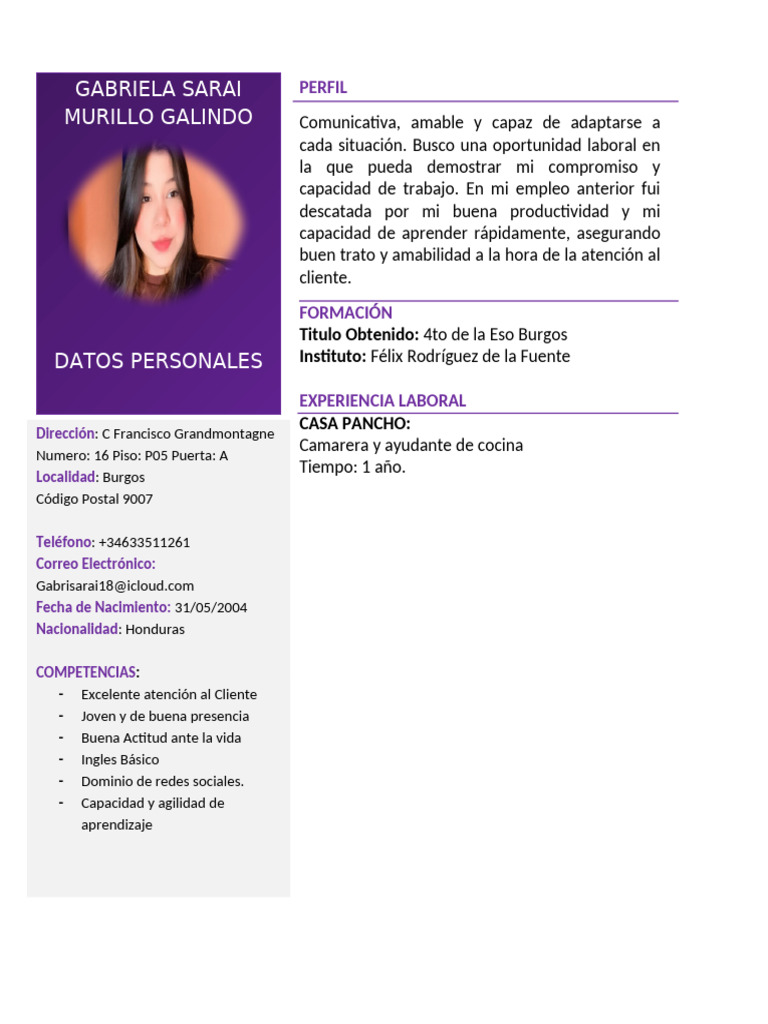 Curriculum Gabriela | PDF