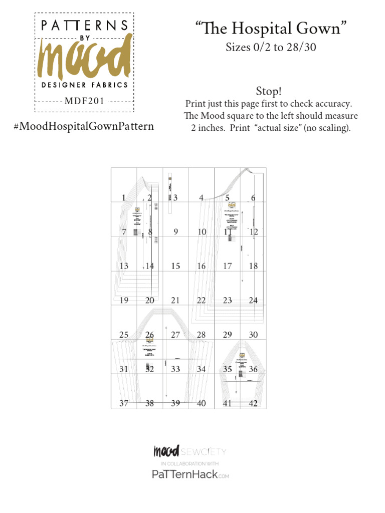 MoodFabrics.com-MDF201-Hospital-Gown-Pattern-1 | PDF