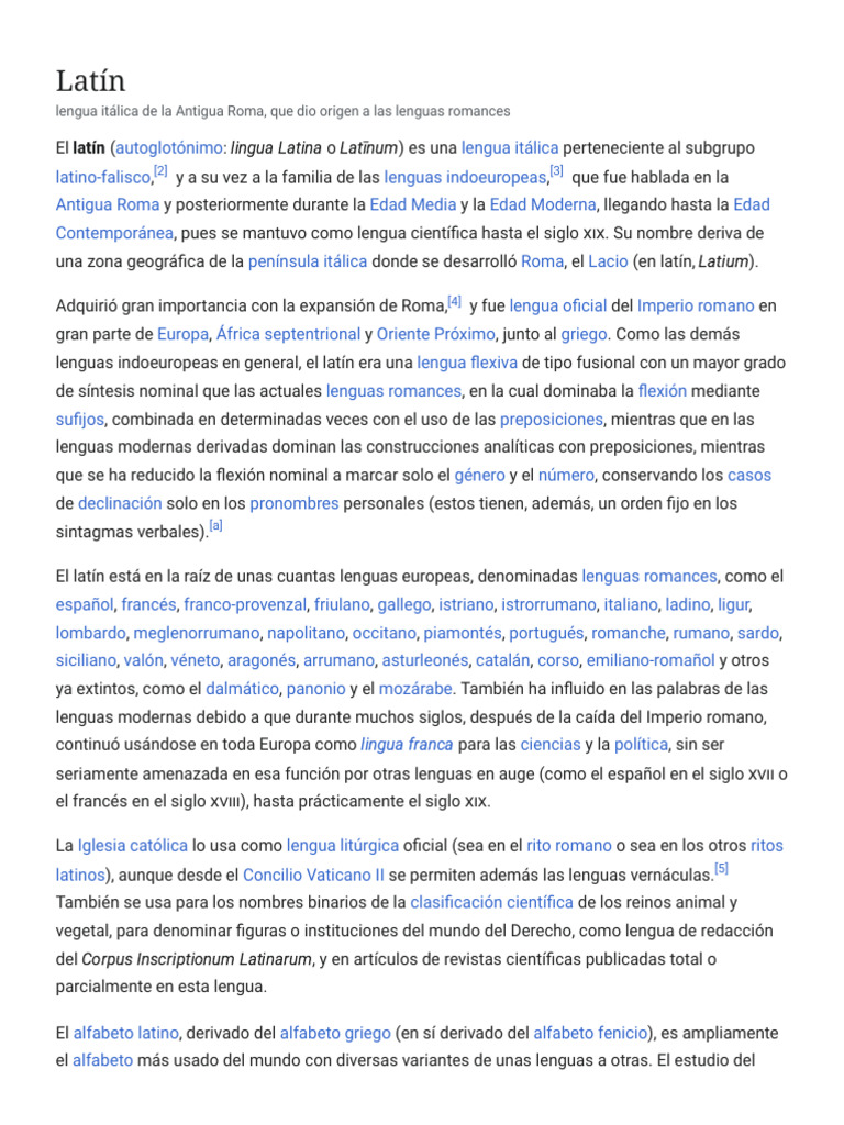 Historia y relevancia del latín | PDF | latín | Verbo