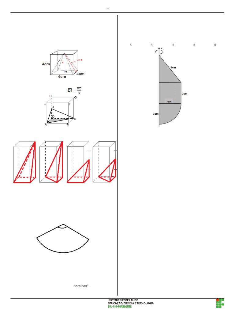 S5 - Lista PirÃ Mides, Cones e Esfera | PDF