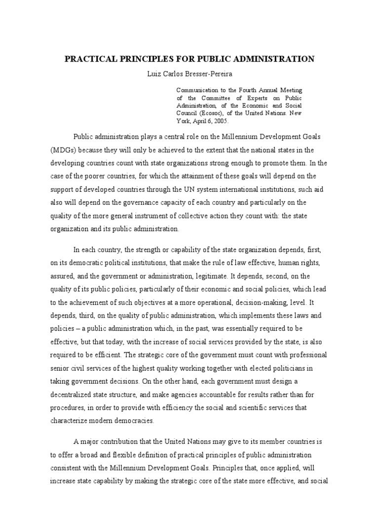 Principles of Effective Public Administration | PDF | Finance & Money ...