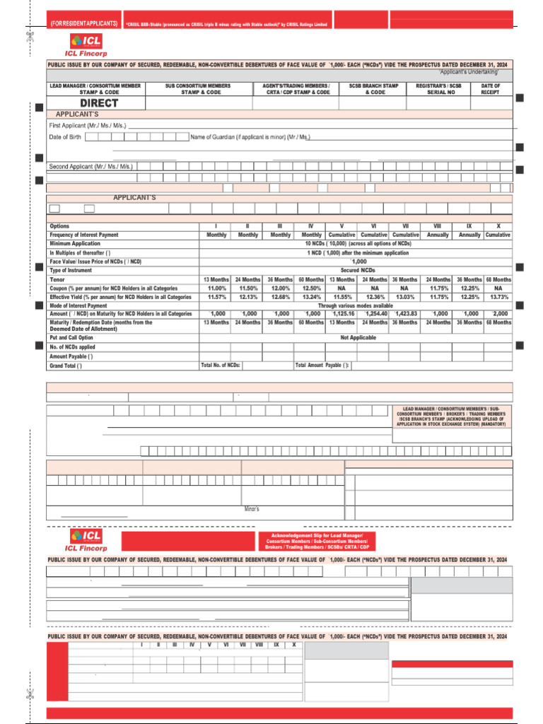 Application Form 25002427 | PDF | Debenture | Securities (Finance)