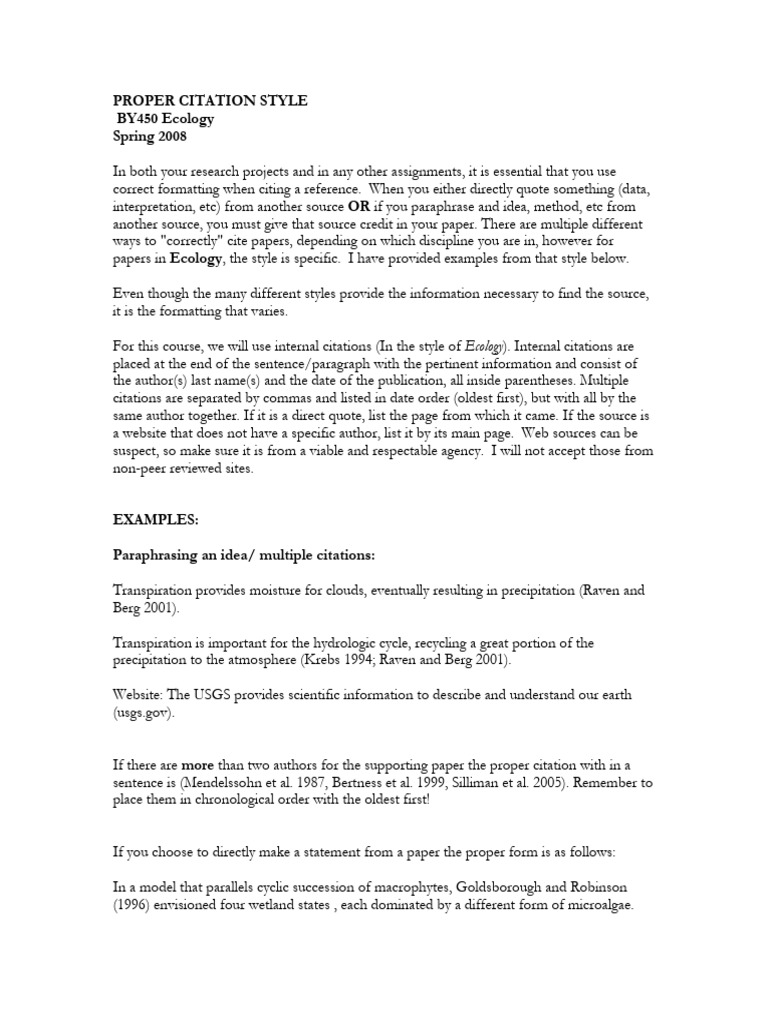 Proper Citation Style | PDF | Citation | Earth Sciences