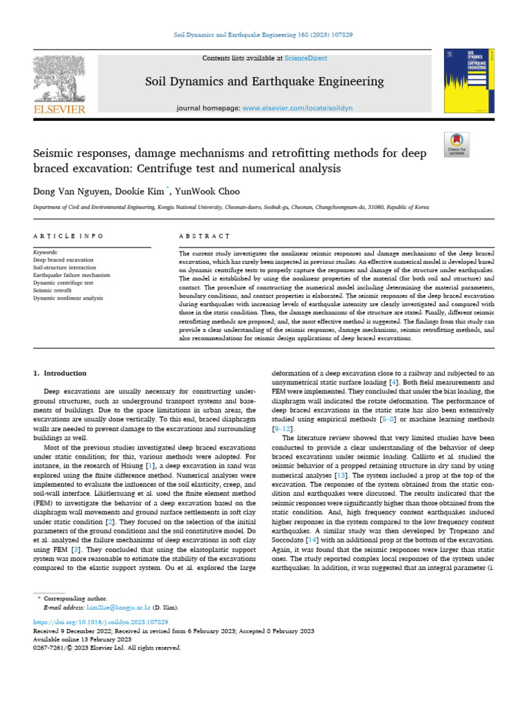 Seismic Responses, Damage Mechanisms and Retrofitting Methods For Deep ...