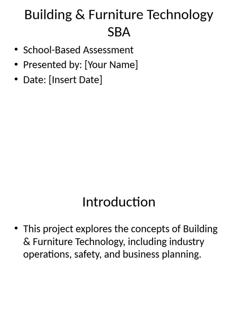 Building Furniture Technology SBA | PDF | Business | Economies