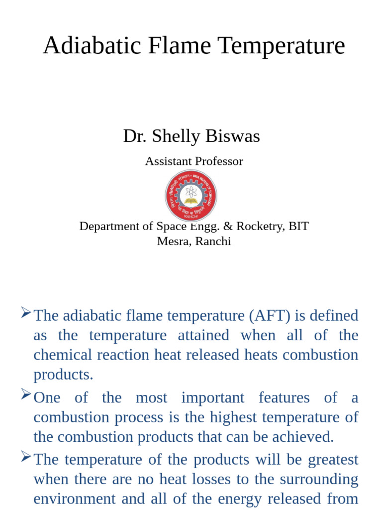Adiabatic Flame Temperature Overview | PDF | Combustion | Enthalpy