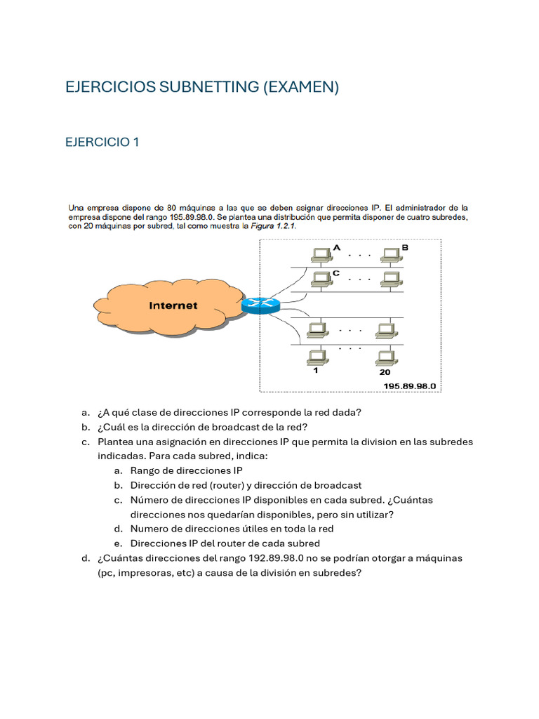 Autoevaluacion Subnetting | PDF