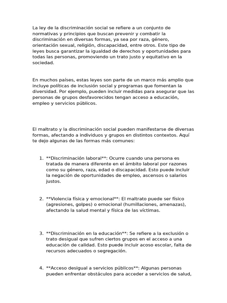 Tarea Leo | PDF | Discriminación | Invalidez