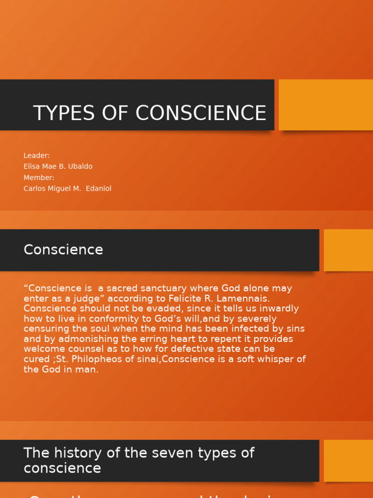 Seven Types of Conscience Explained | PDF | Conscience | Confession ...