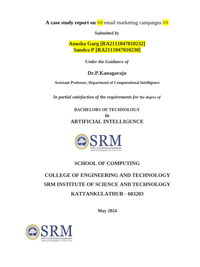 MA Case Study Report | PDF | Analytics | Marketing