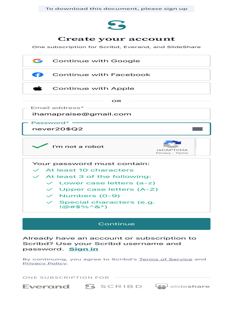 Sign up Scribd | PDF