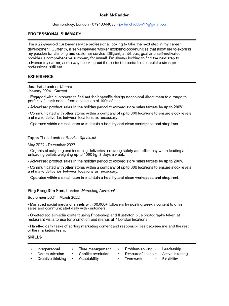 Josh MC Fadden Light | PDF | Sales