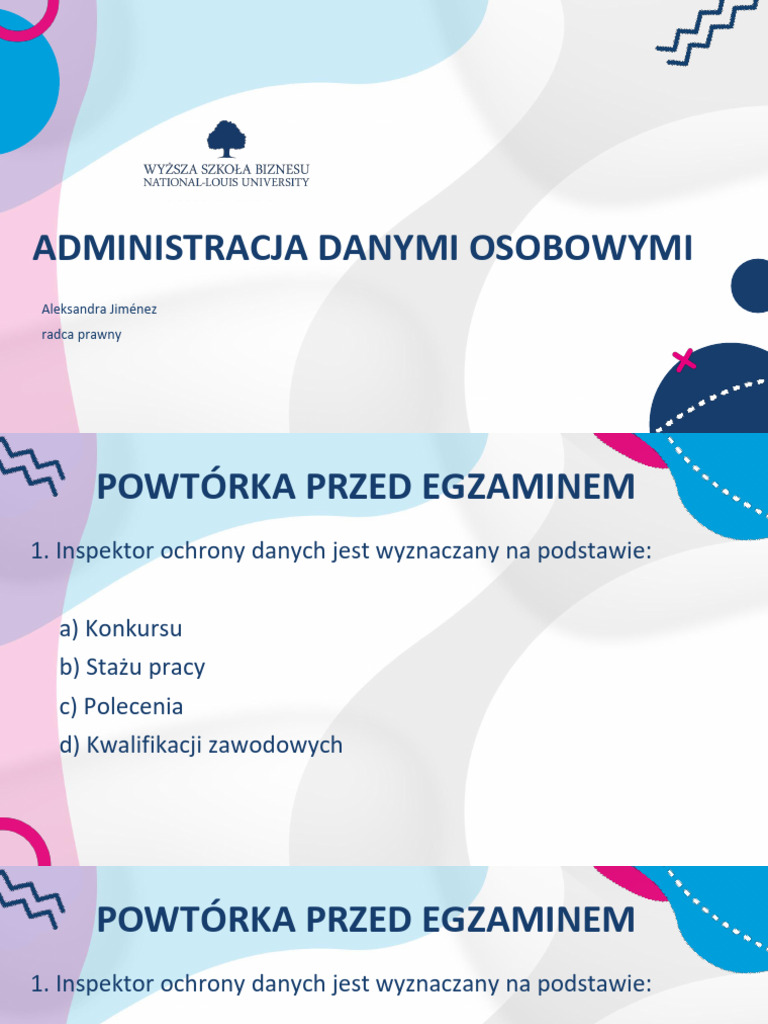 Administracja Danymi Osobowymi: Aleksandra Jiménez Radca Prawny | PDF