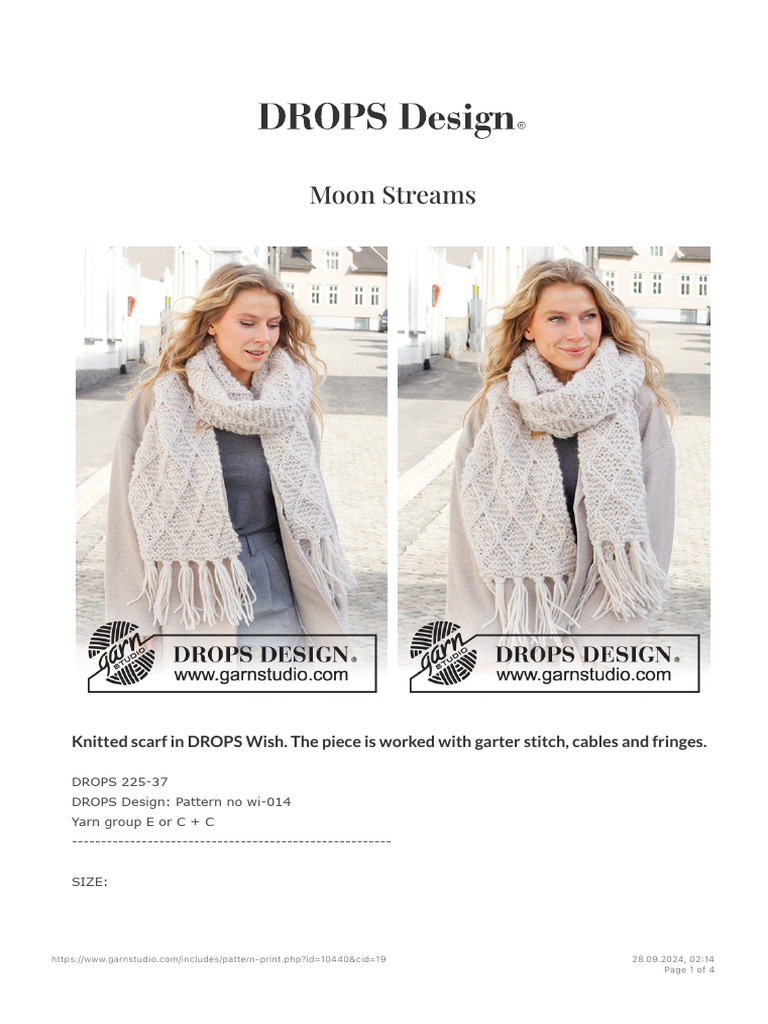 Moon Streams - Knitted Scarf in DROPS Wish. The Piece Is Worked With ...