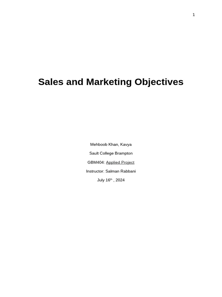 AP Sales and Marketing Objectives DAY10 | PDF | Marketing | Performance ...