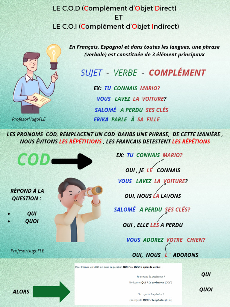 Différences entre COD et COI | PDF
