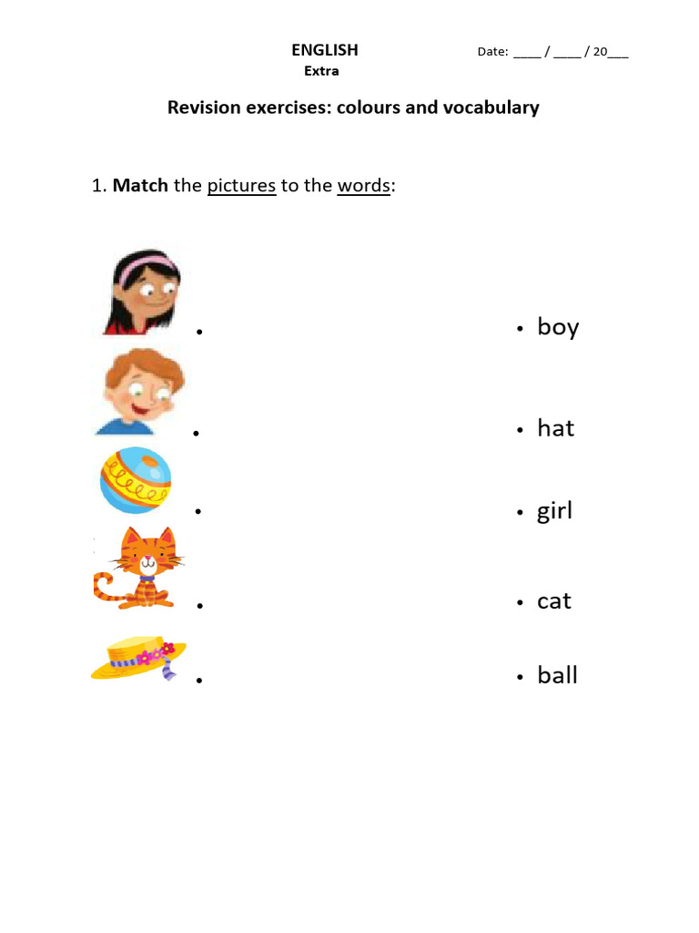 Colours and Vocab | PDF