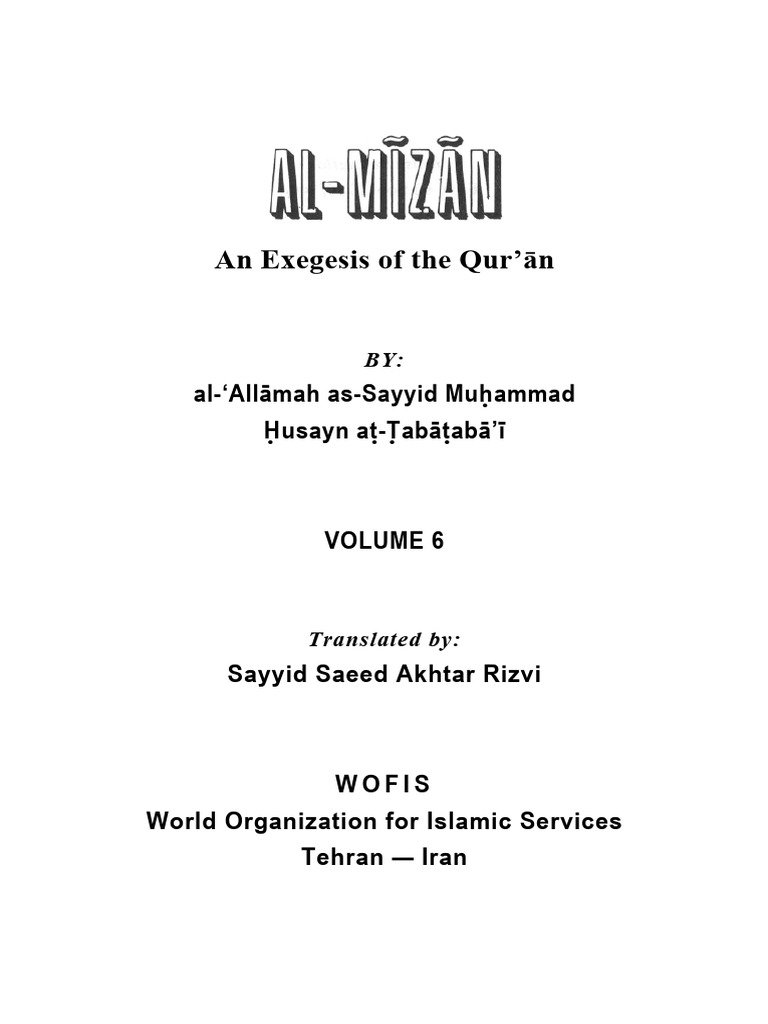 Al-Mizan 06 | PDF | God In Islam | Prophets And Messengers In Islam