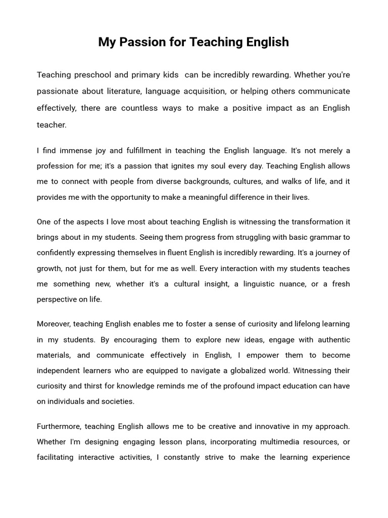 Passionate English Teaching Insights | PDF | Learning | Education Theory