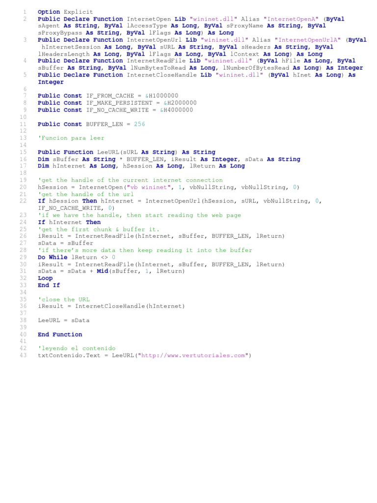 Read URL Content with VBScript | PDF