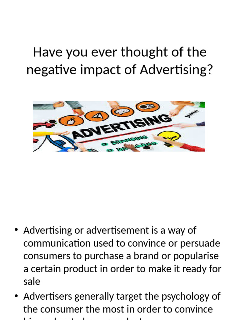 Negative imapct of Advertising | PDF