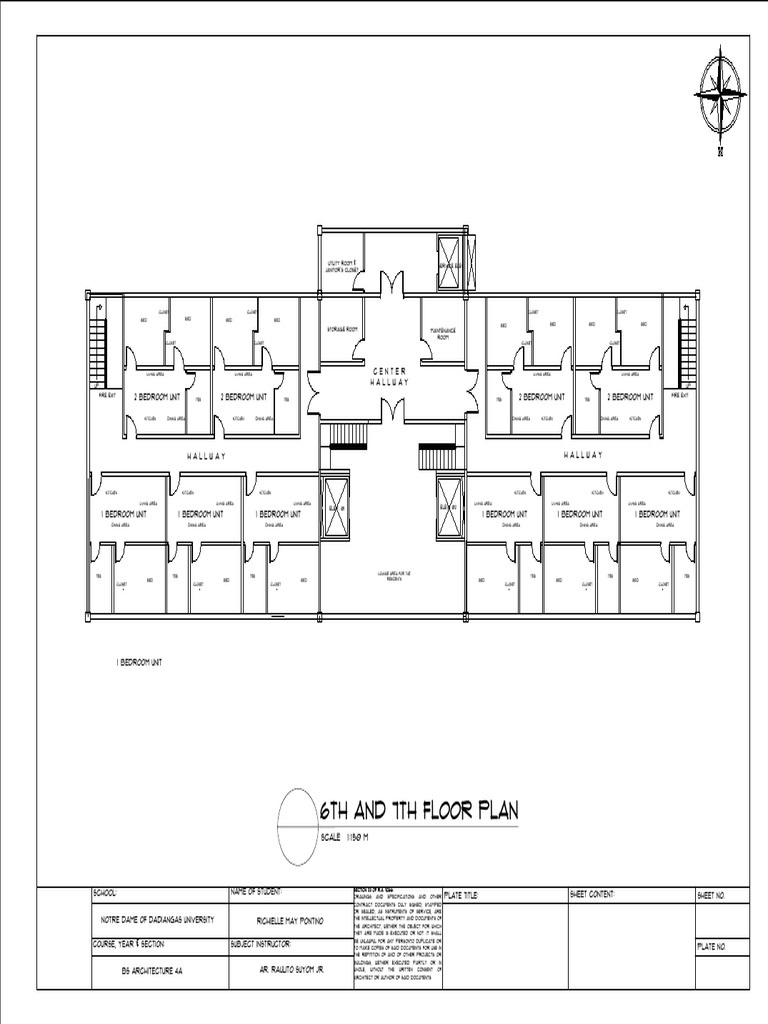 6th 7th floor plan | PDF | Bedroom | Room