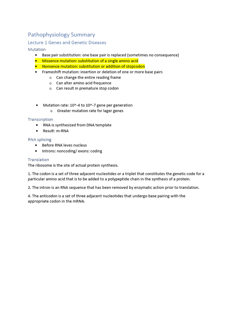 Pathophysiology Summary 1st Sem 2 | PDF | Inflammation | Adipose Tissue