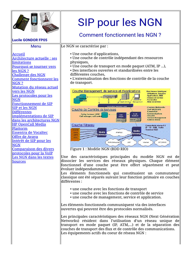 Fonctionnement et avantages des NGN | PDF | séance d'initiation au ...