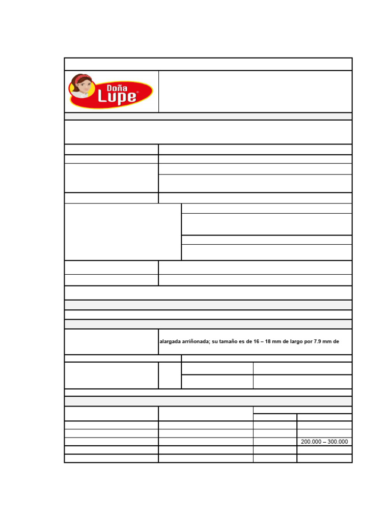 Frijol Calima Doña Lupe | PDF