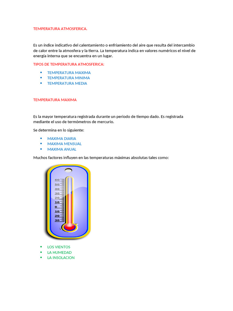 Guía de Temperatura Atmosférica | PDF