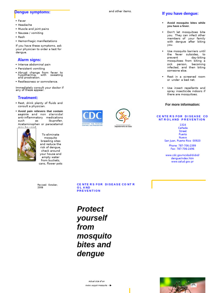 Dengue Brochure | PDF | Mosquito | Symptoms And Signs