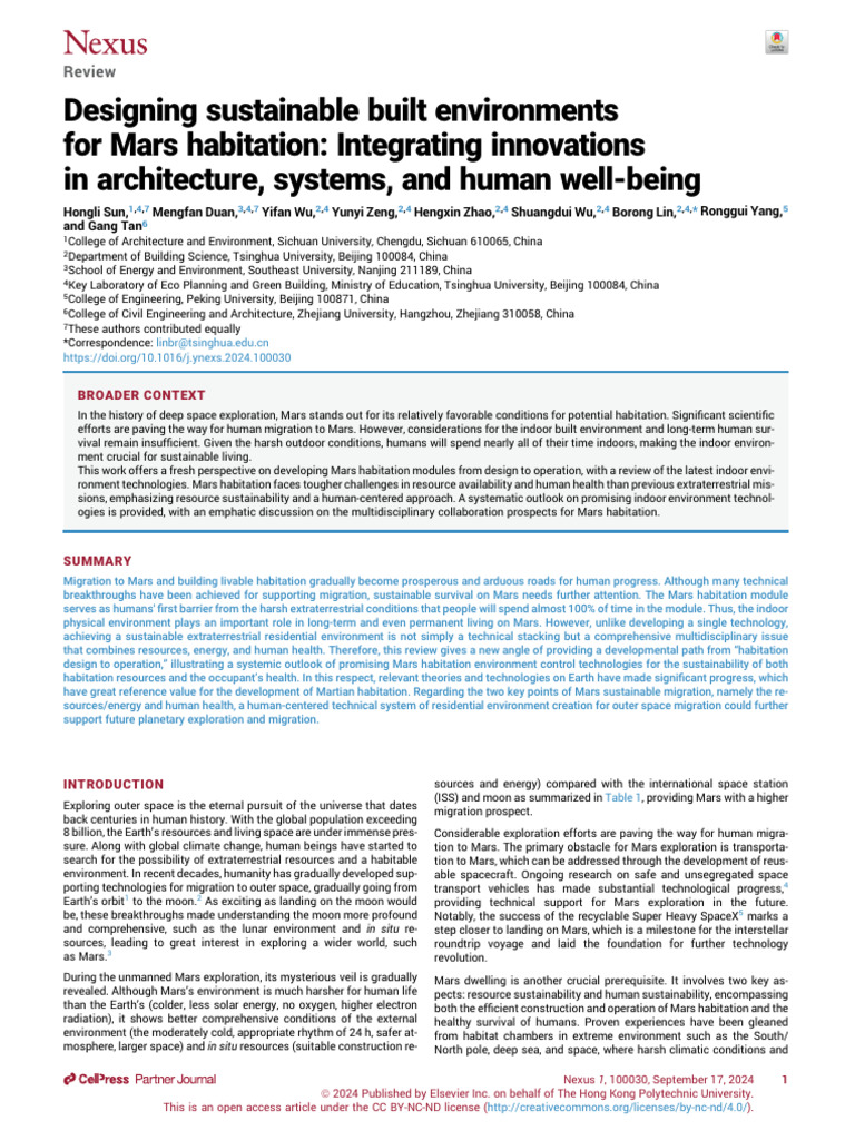 Sustainable Mars Habitat Design | PDF | Photovoltaics | Mars